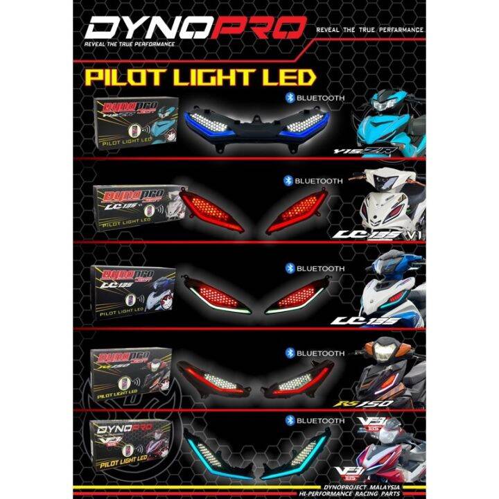 DYNOPRO PILOT LIGHT (BLUETOOTH) Y15 V1 V2 LC135 RS150 V1 V2 V3 VF3i ...