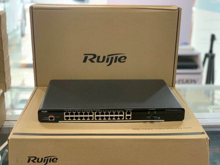 Rujie XS-S1920-24T2GT2SFP-P-E Smart Managed Switch, 24 10/100BASE-T ...