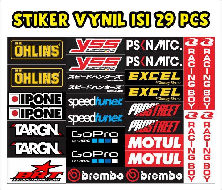 Stiker Motor Sticker Racing Pack Sponsor Racing Team Murah Hologram ...