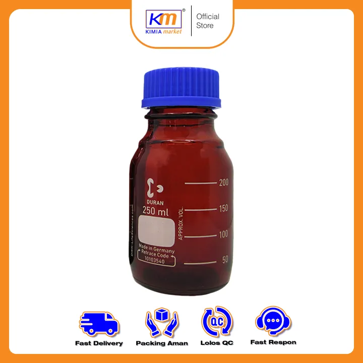 Botol Reagen / Botol Sampel Coklat 250ml DURAN | Lab Bottle Amber ...