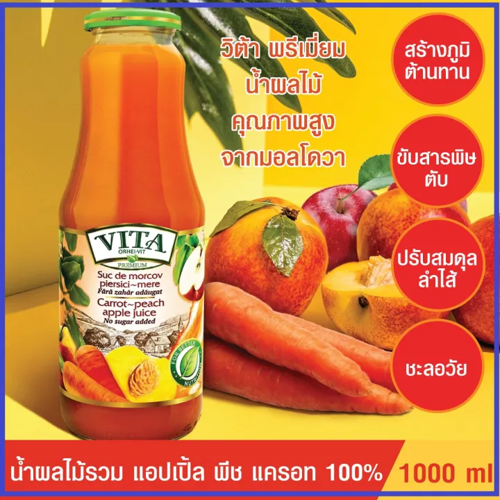 VITA Carrot-Peach Apple Juice 100% Premum Juice 1000 ml. from Moldova ...