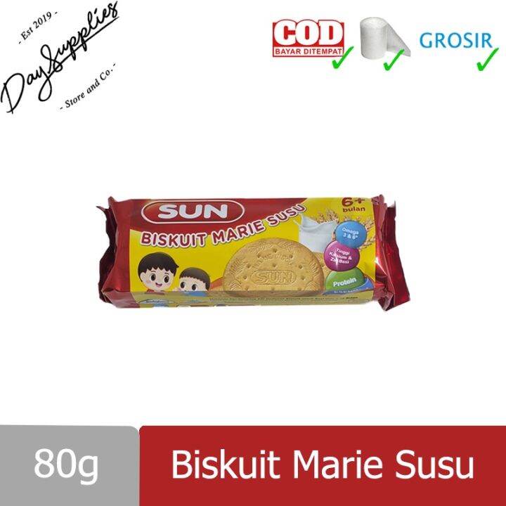 SUN Biskuit Marie Susu Roll 80g (6+ bulan) / Marie Biscuit Bayi ...