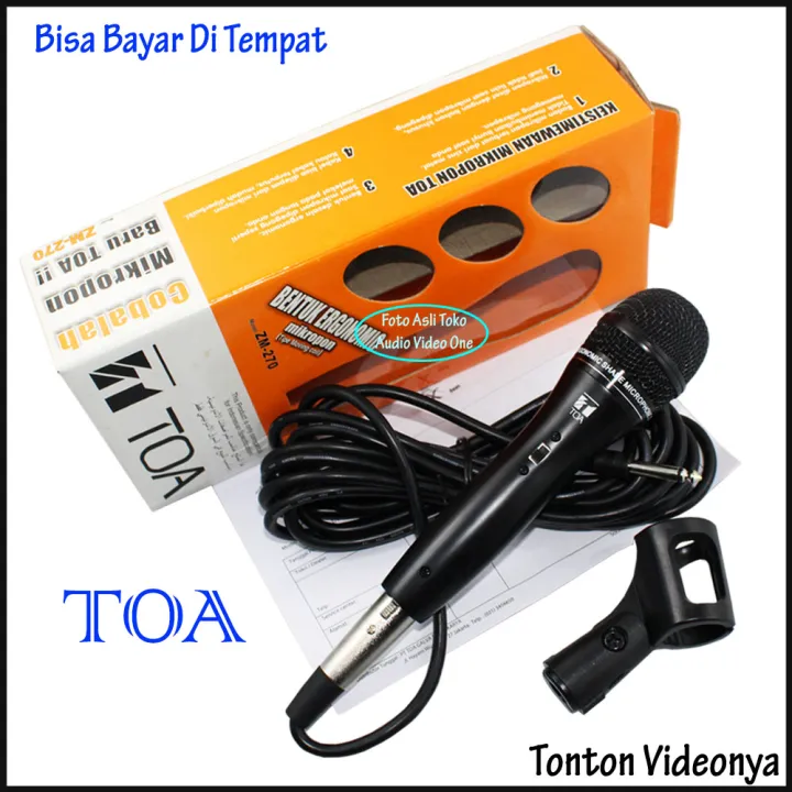 TOA Microphone Mikrofon ZM-270 Mik Mic Kabel Mikropon Cable Mikropone ...