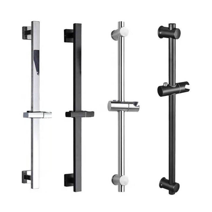 Adjustable Shower Head Slide Bar with Hand Held Shower rack and Wall ...
