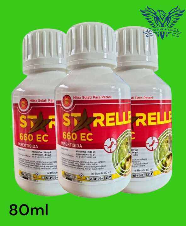 Insektisida STARELLE 660EC 80ml Pembasmi Hama Ulat Grayak dan Walang bahan aktif klopirifos 600g ...
