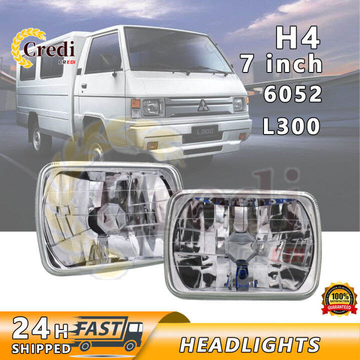 1Pair 7 inch 6052 Headlights For L200 L300 Jeepney Head Lights With T10 ...