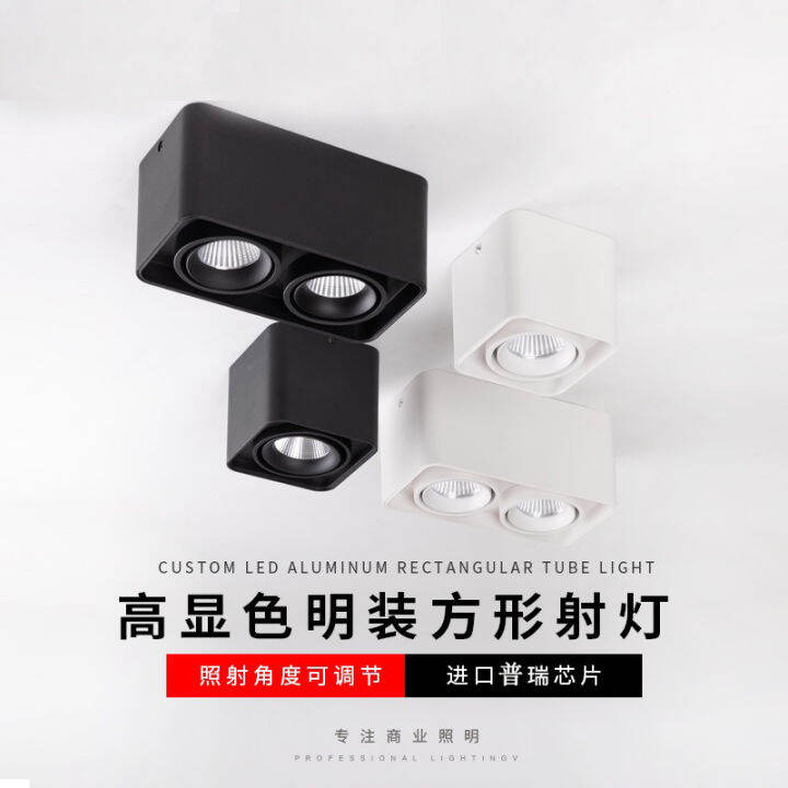 No Main Lamp Lighting Surface Mounted Spotlight Square Double Head Bean ...
