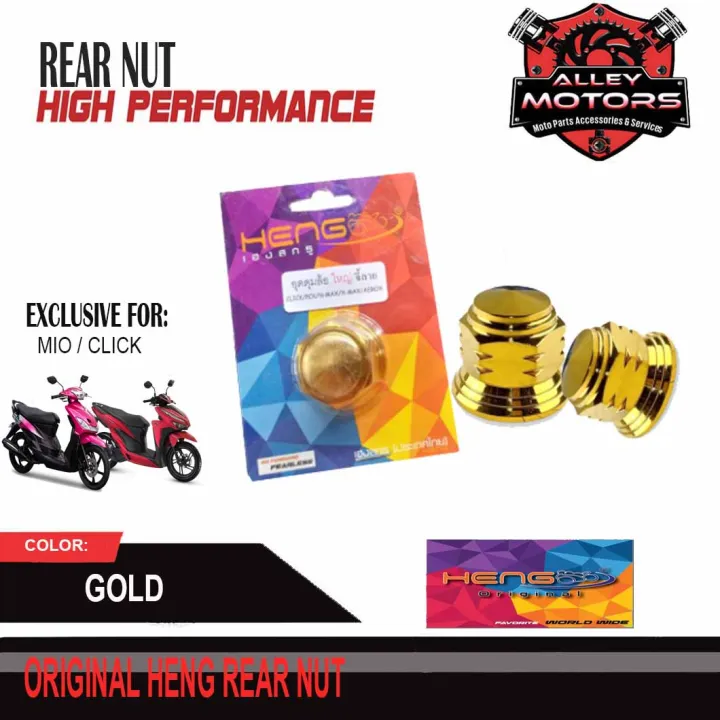 HENG REAR NUT MIO / CLICK GOLD By Alley Motors | Lazada PH