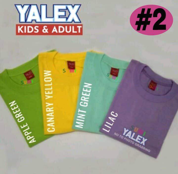 YALEX Plain Shirt Kids & Adult ( Canary Yellow, Lilac, Apple Green ...