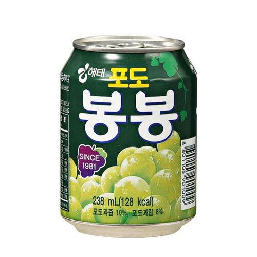 Haitai Bongbong Green Grapes Juice Can 238ml Korean Foods Korean Products Drinks | Lazada PH