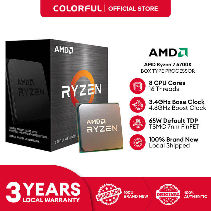 AMD Ryzen™ 7 5700X Boxed Desktop Processor (CPU Cooler not Included ...