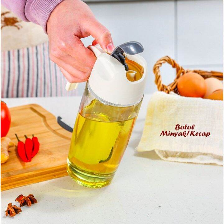 Botol Kaca Minyak Goreng 630mL / Bottle Oil Pot 630 mL / Wadah Tempat Penyimpanan Bumbu Dapur ...