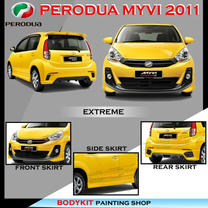 PERODUA MYVI LAGI BEST 2011-2014 EXTREME STYLE FULLSET SKIRTING (FRONT ...