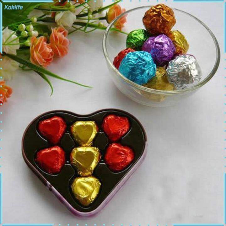 Koklife 100 Candy Wrappers Aluminum Wrapping Paper Square Sweets ...