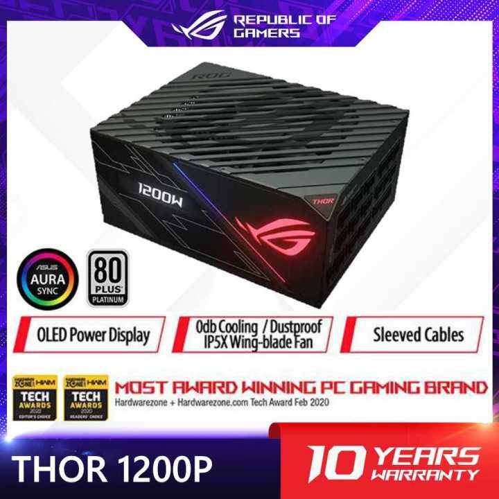TMT ASUS ROG Thor 1200W Platinum Power Supply Unit stands out with Aura Sync and an OLED display ...