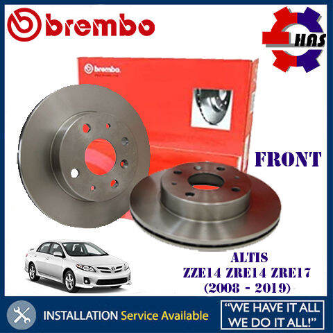Toyota Altis ZZE14 ZRE14 ZRE17 (2008 - 2019) Brembo Front Disc Rotor ...