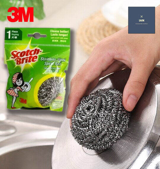 3M Scotch Brite Metallic Spiral Ball 333, Grey, 1 Piece/Pack / 3M铜丝擦 ...