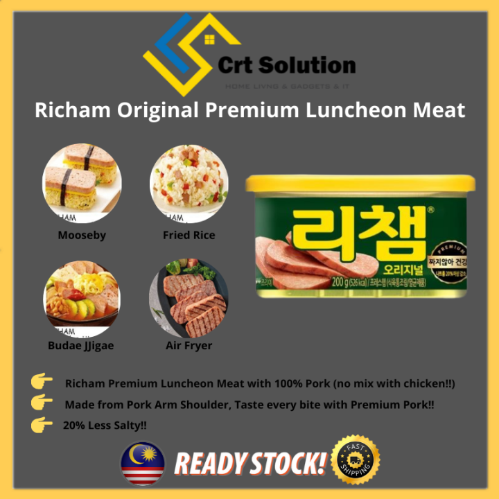 Richam Luncheon Meat Premium Pork Korea No.1 Shoulder Less Salty More ...