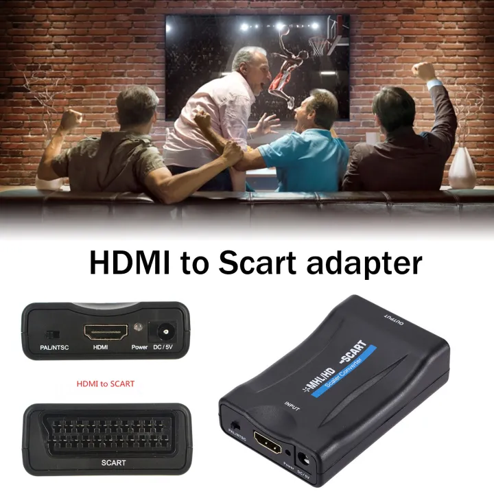 HDMI to SCART 1080P Converter Audio Video Signal Adapter Receiver ...