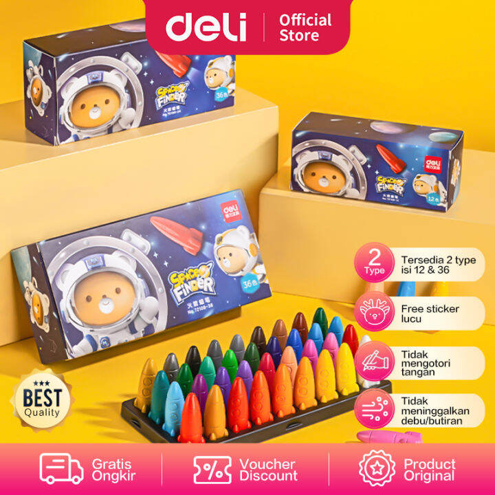 Deli Oil Pastel / Crayon / Krayon anak bentuk Rocket Space Finder Tidak ...