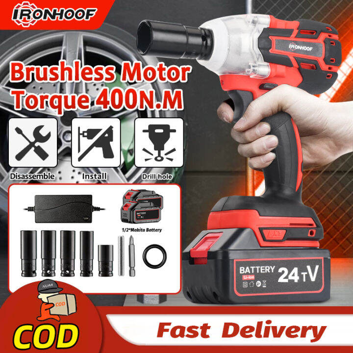 Brushless Impact Tool 24V Cordless Electric Impact Wrench Bor impek ...