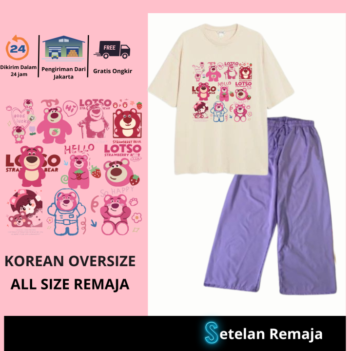 Joy Sana Setelan Wanita Kekinian Big Size Ld 110Cm Dan Celana Kulot Karakter Lotso | Lazada ...