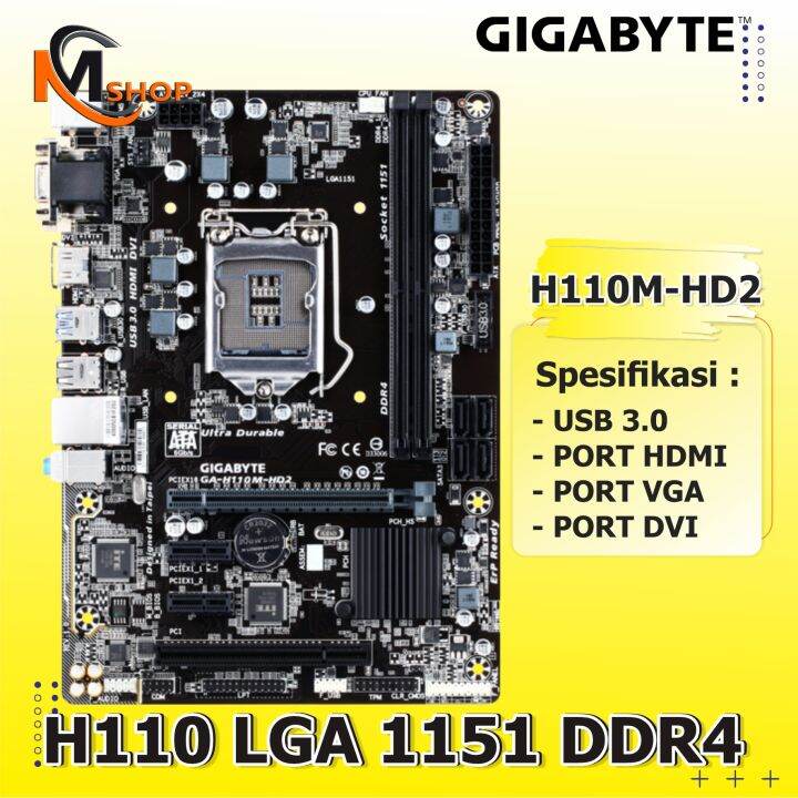 Mainboard Mobo Motherboard Intel Socket Lga 1151 H110 DDR4 Gigabyte ...