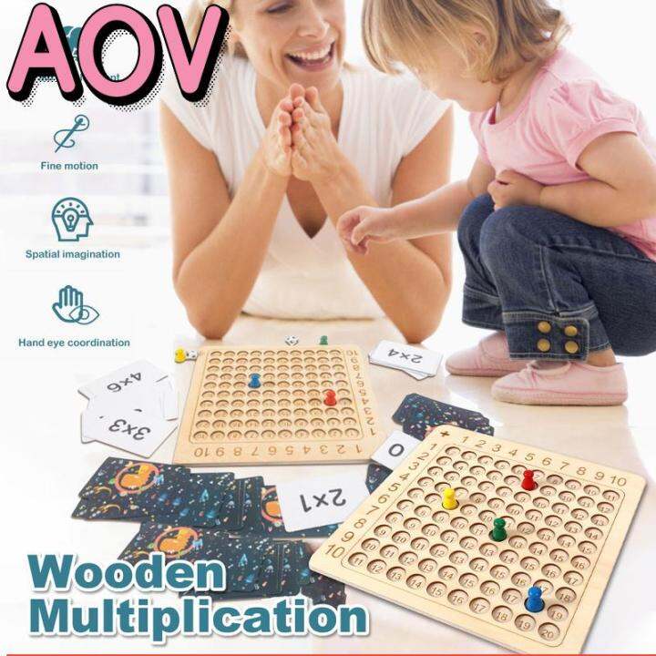 Multiplication Board Game Colorful Wooden Math Table Board Montessori ...