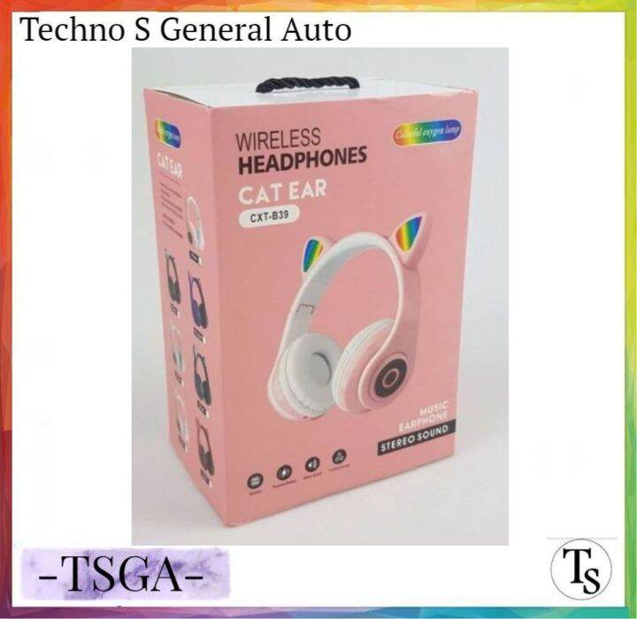 Headphone Headset Wireless Cat Ear / Bluetooth Headset Telinga Kucing ...