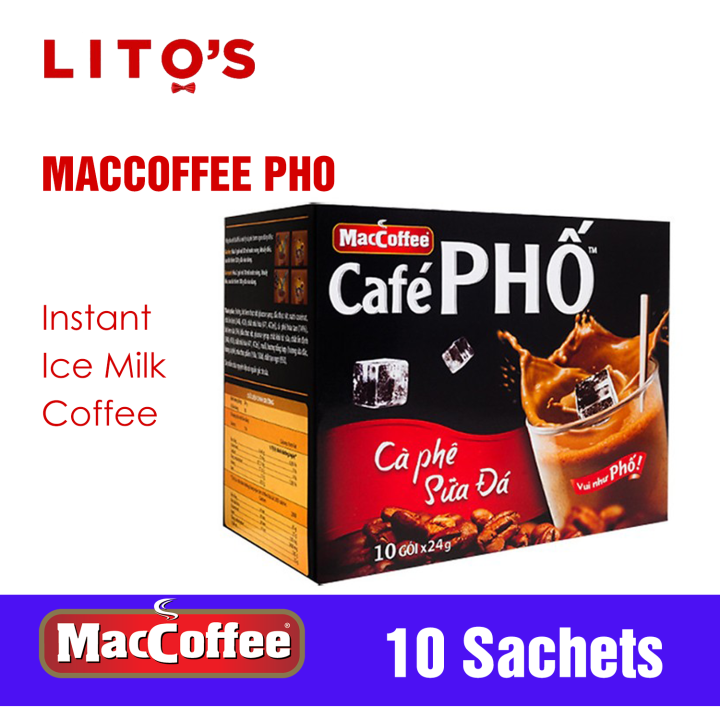 MacCoffee Cafe Pho Instant Iced Milk Coffee, 10 Sachets x 24g (Cafe PHO ...