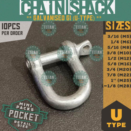 10pcs - Chain Shackle U-Type / U Type (Galvanised GI white) | Lazada PH