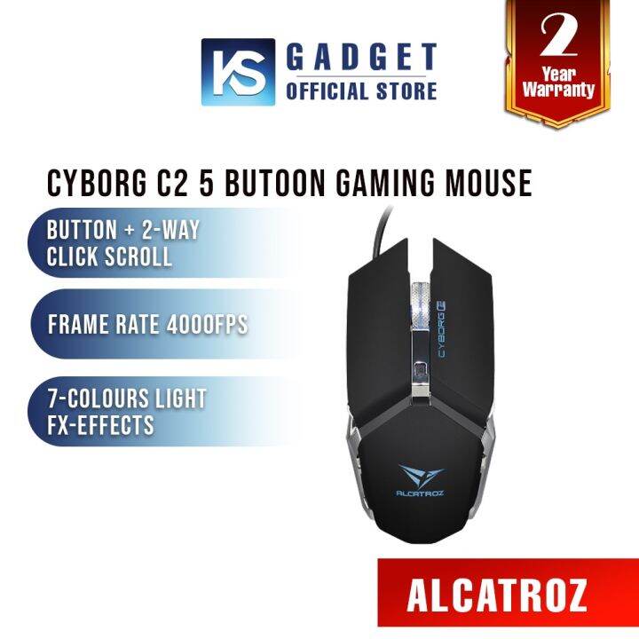 Alcatroz Cyborg C2 5 Butoon Gaming Mouse 7 Colours Light Effects | Lazada
