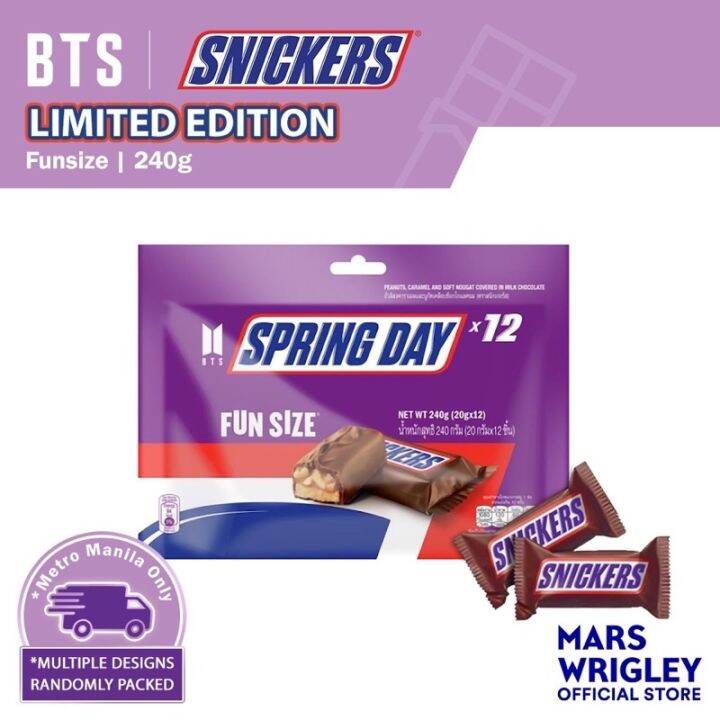 SNICKERS x BTS Classic Chocolate Bar Funsize 240g | Lazada PH