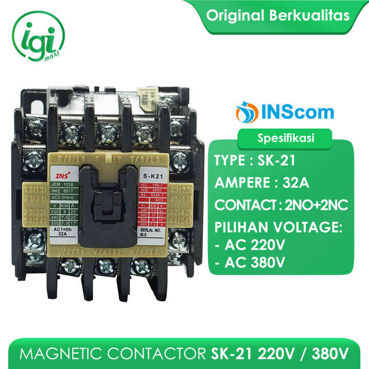 MAGNETIC CONTACTOR SK-21 220V 380V / AC KONTAKTOR SK 21 220VAC 380 VAC | Lazada Indonesia