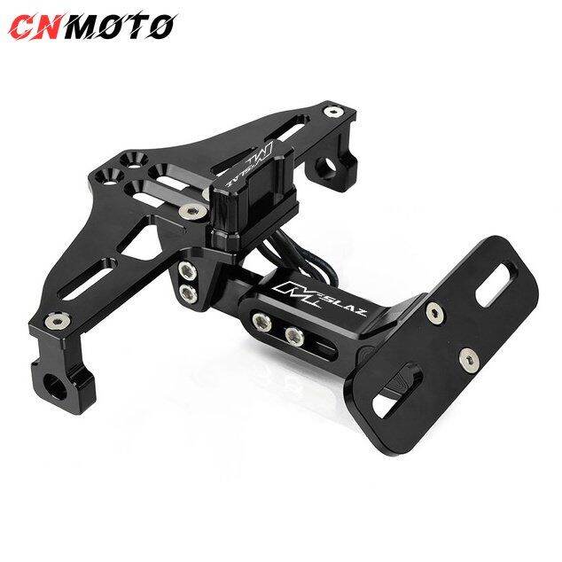 For YAMAHA M-Slaz 150 Adjustable CNC License Plate Bracket with LED ...