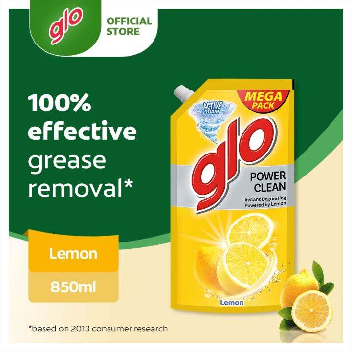 Glo Active Foam Lemon Dishwashing Liquid 850ml Refill | Lazada