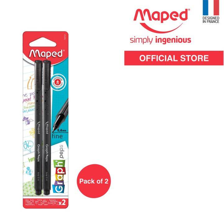 MAPED Graph Peps Writing Felt Pen (Pack of 2, Black) | Lazada PH