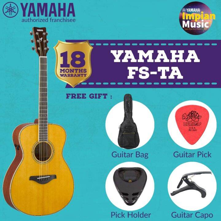 Yamaha FS-TA Trans-Acoustic Concert Body Guitar with Bag,Pick, Pick ...