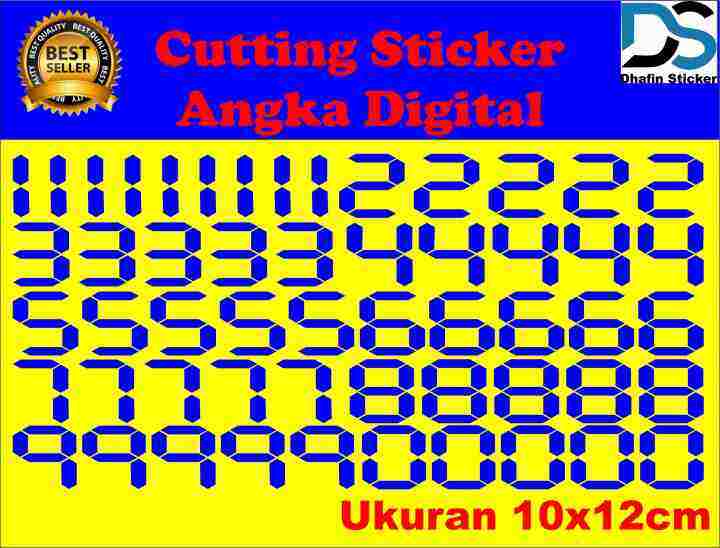 Cutting Sticker Angka Digital / Kating Stiker Angka Digital | Lazada ...
