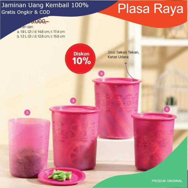 Toples Raya Moscan Tupperware Mosaic Canister Set GET 4 pcs | Lazada ...