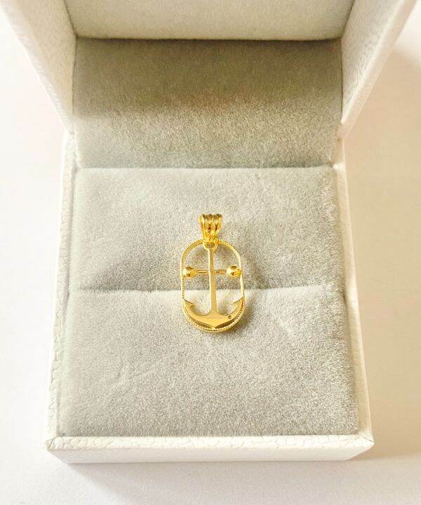 Pawnable 18K Saudi Gold Border Anchor Pendant | Lazada PH