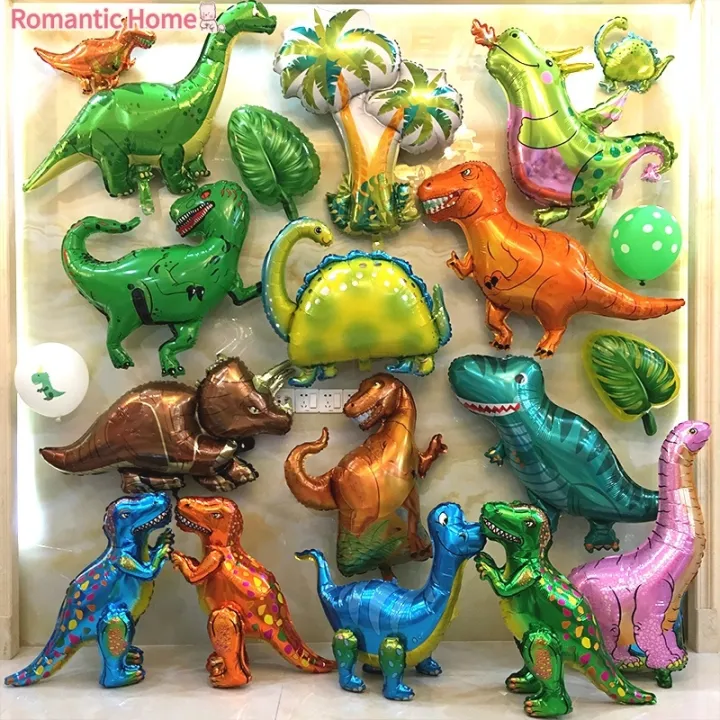 Mini Dinosaur Balloon Cartoon Tyrannosaurus Triceratops Velociraptor ...