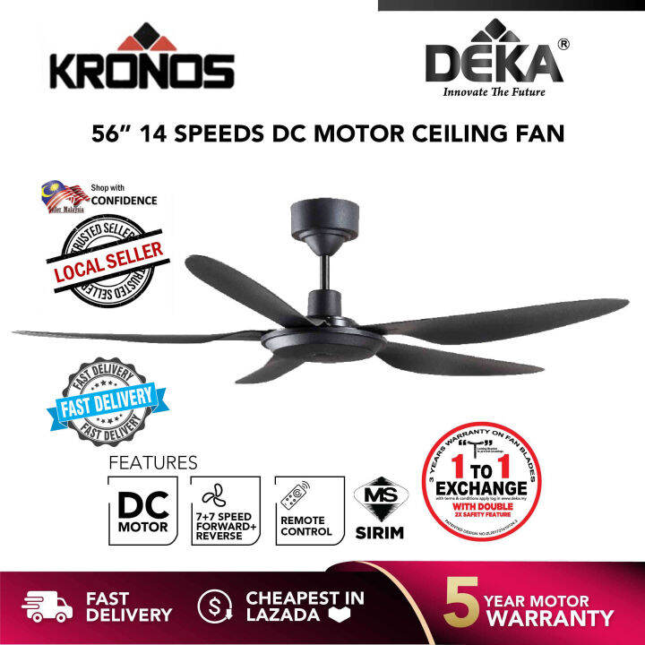 2SETS DEKA KRONOS 56" INCHES REMOTE CONTROL CEILING FAN DC MOTOR 7 ...
