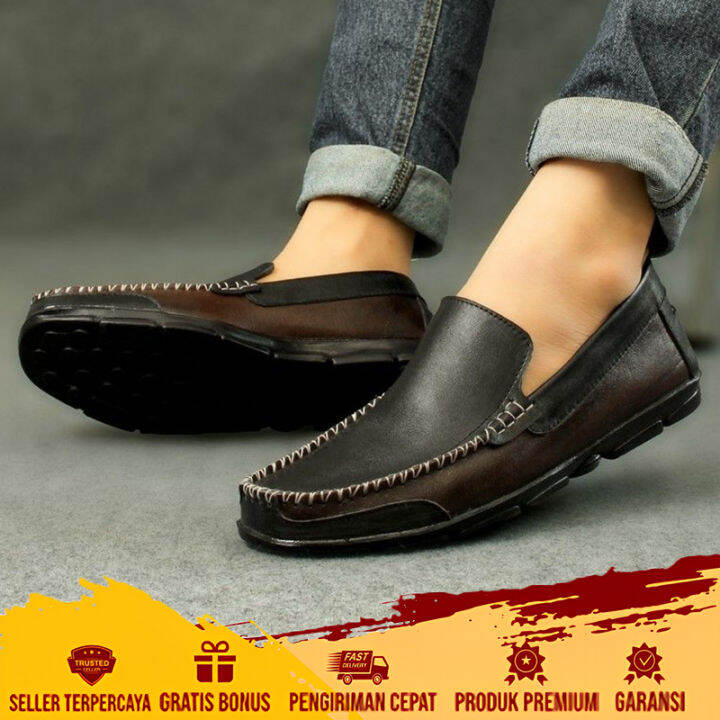 DOLCIMOD - Sepatu Pantofel Pria Kulit Sapi Formal Slip On Loafers Anti ...