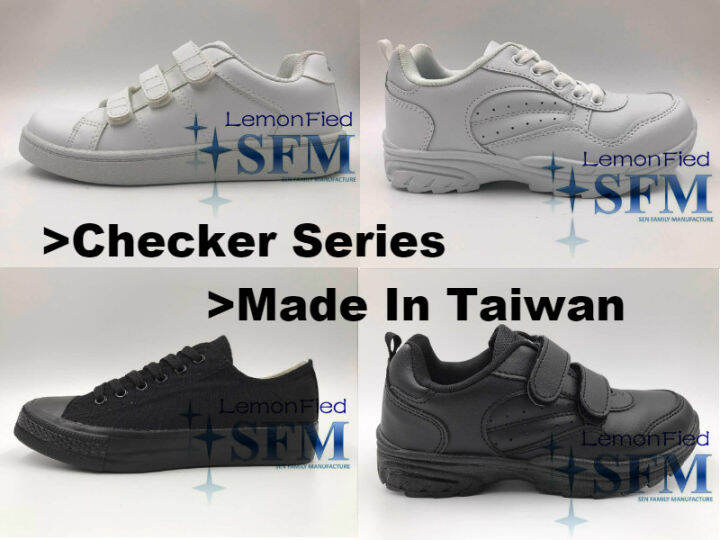 Checker Mix Variation Size 28-46 School Shoes White Black Sneaker ...