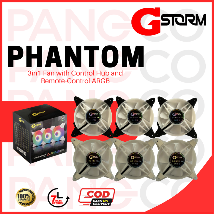 Gstorm Phantom 3in1 Fan with Control Hub and Remote-Control ARGB ...
