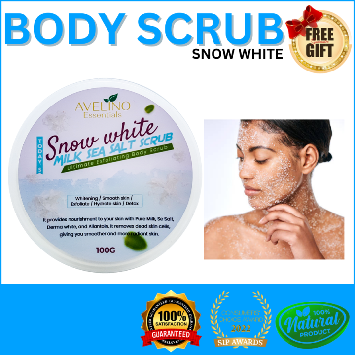 💯NATURAL SNOW WHITE Milk Sea Salt Scrub ( Whitening body scrub , body ...