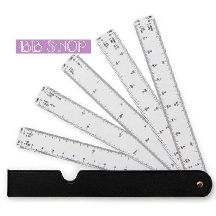 Fan Scale Ruler Architect Engineer Metric Plastic Fan Shaped Plastic ...