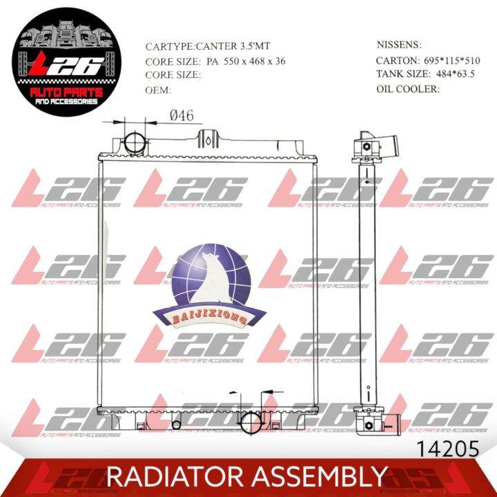 14205 Fuso Canter Radiator Assembly M/T 2ROWS PA36 (Polar) | Lazada PH