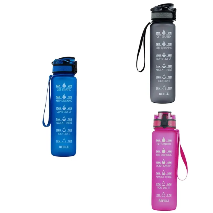 33Oz Water Bottle with Time Stamp Water Bottle, Leak-Proof Flip Cap ...